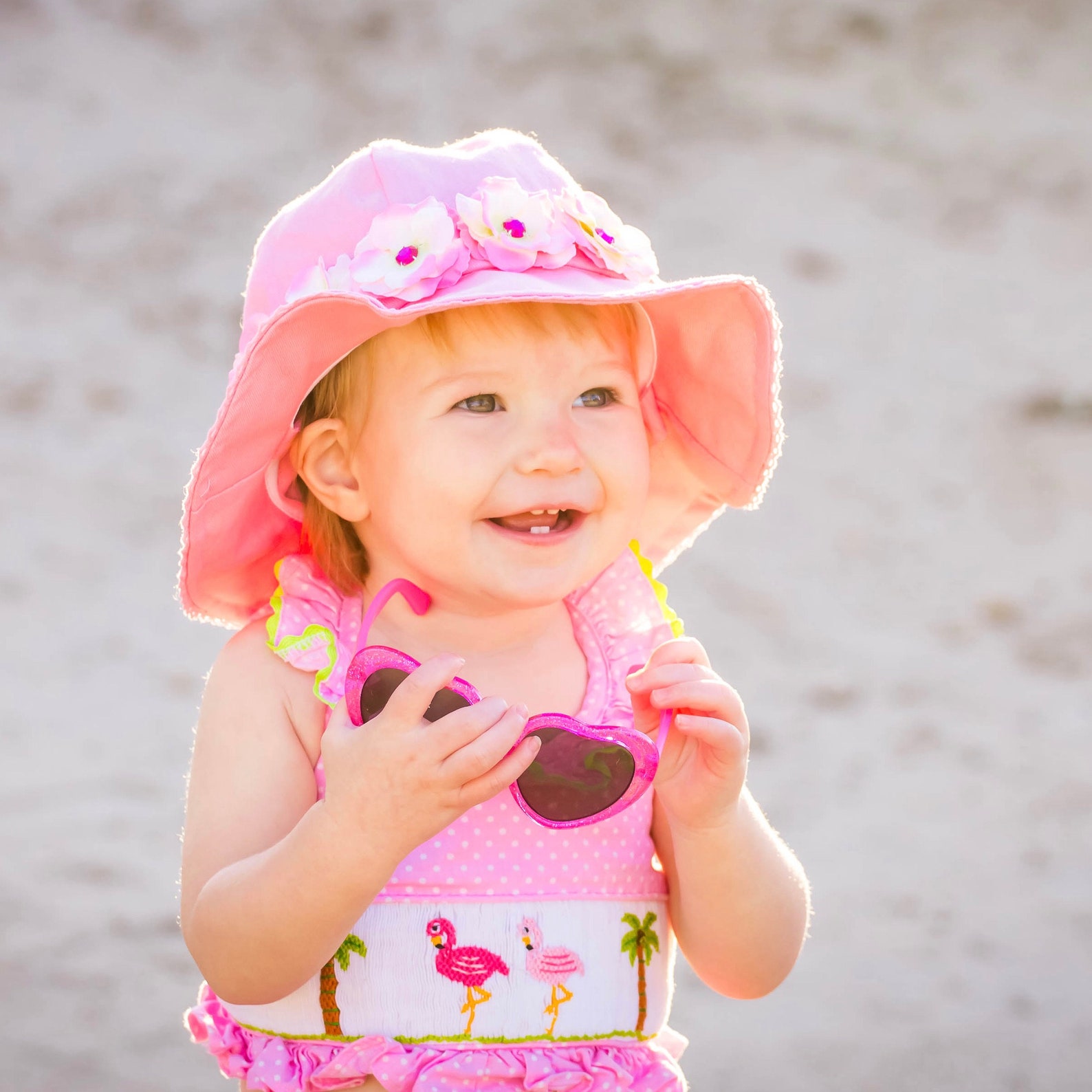 Candy Pink Stella Sun Hat With Mini Rose Crown Baby Sun Hat - Etsy