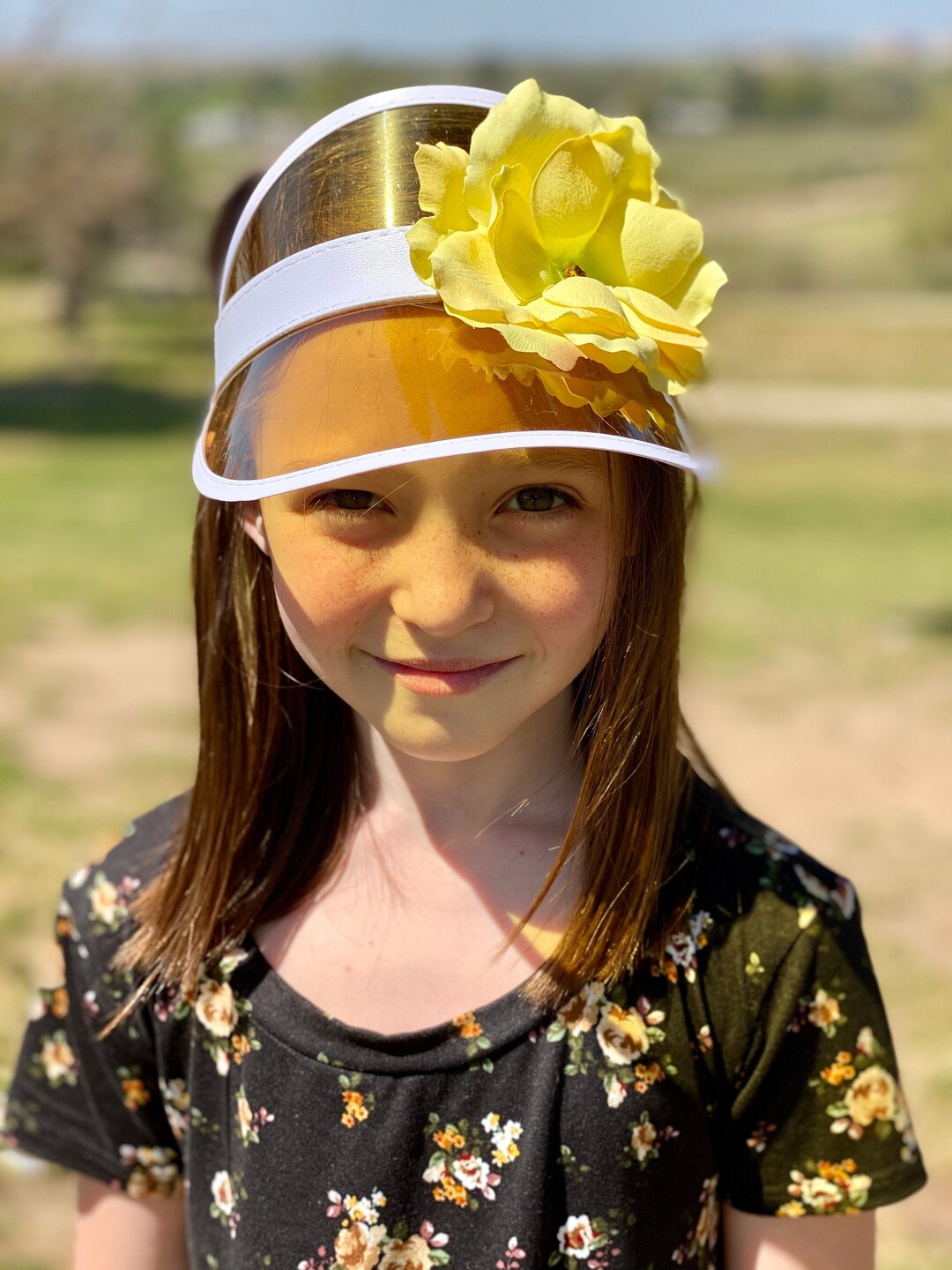 Kids Summer Fun Plastic Visor – Customizable Flower Accent - Etsy