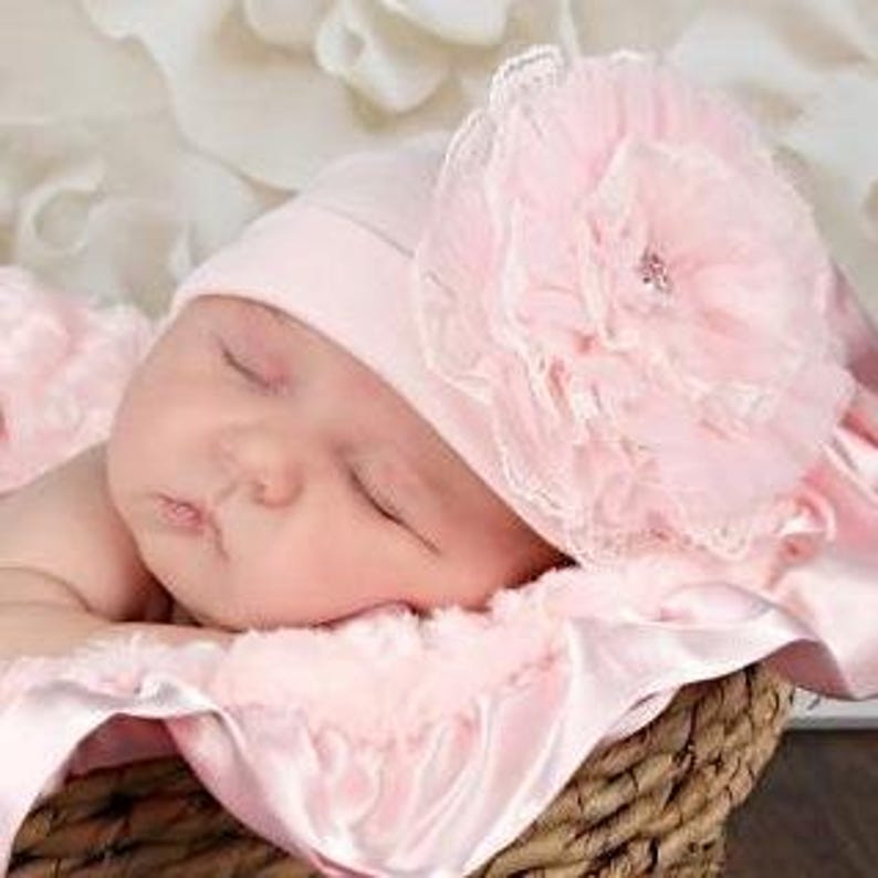 Cotton Lace Baby Hat – Newborn Photo Prop, Floral Beanie - Etsy