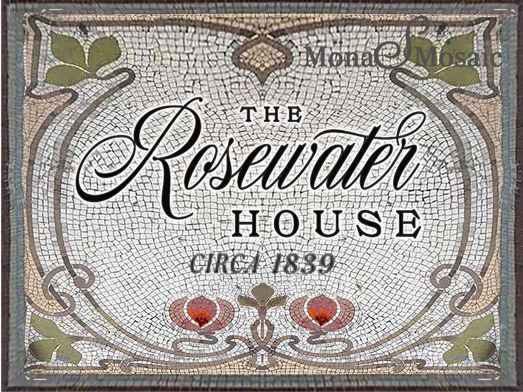 Art Nouveau Mosaic Logo for a Restaurant Floor Entrance the Rosewater ...