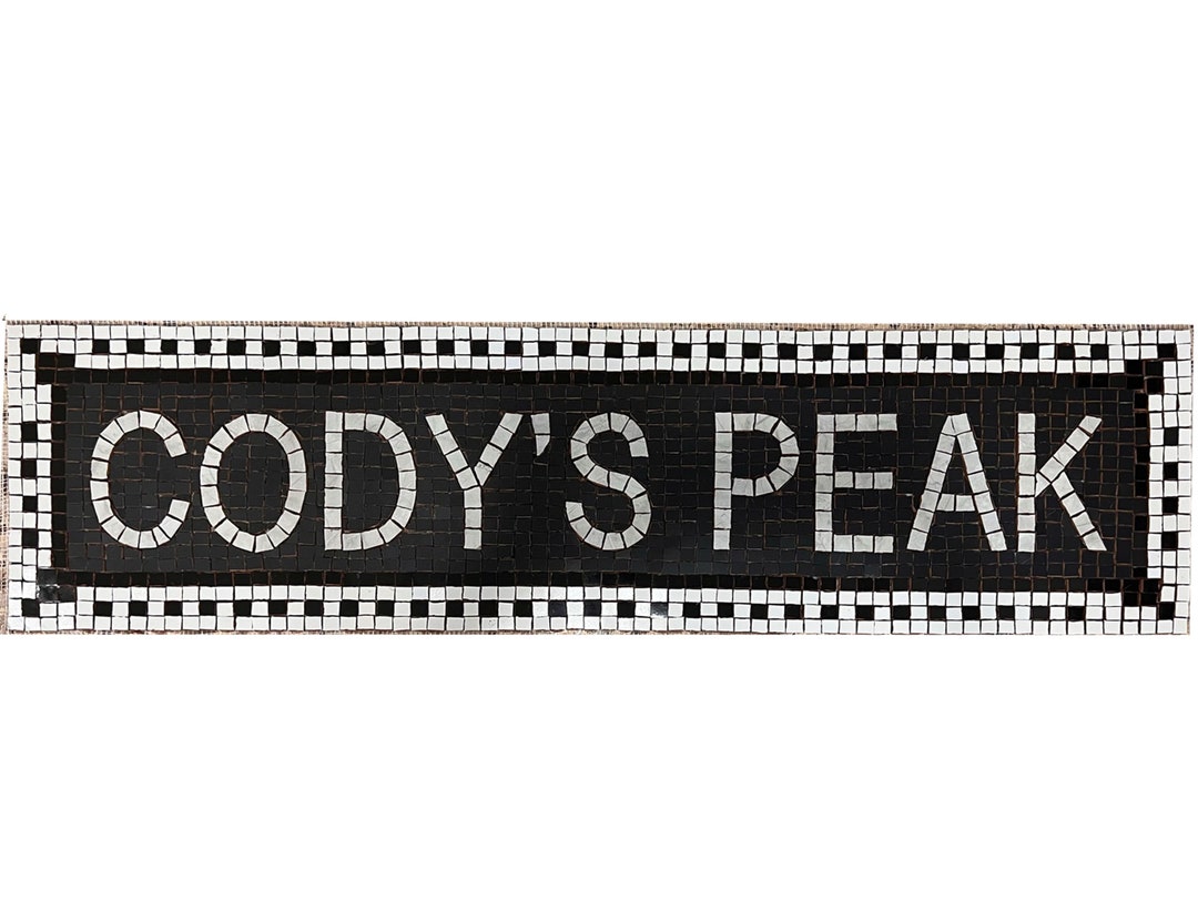 Modern Mosaic Border Home Sign, Custom Mosaic Name Sign, Gray Mosaic ...