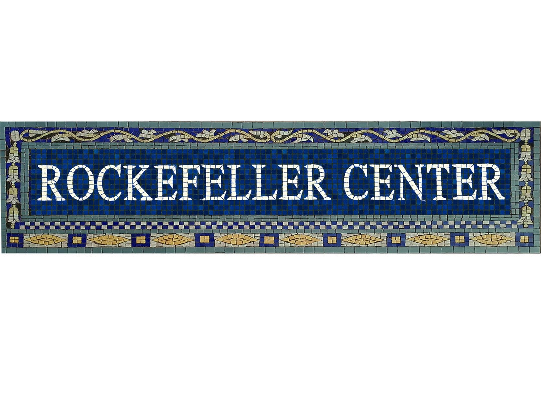 Rockefeller Center Mosaic Subway Sign for Install Handmade Mosaic Tile ...