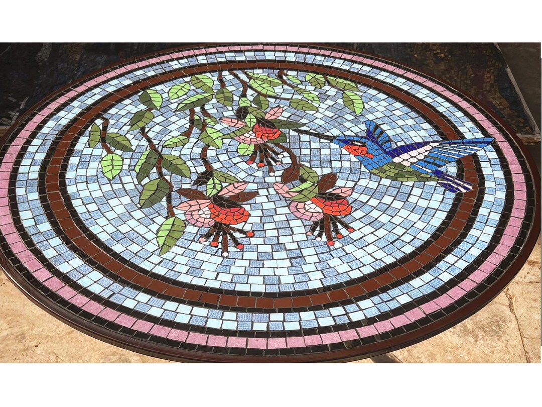 Humming Bird Mosaic Medallion for Install Made With Hand Cut Tile on ...