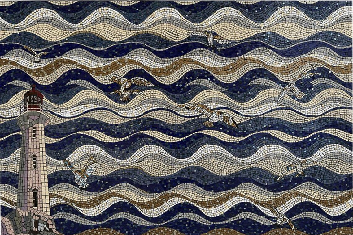 Lighthouse Mosaic Mosaic Art Sky Custom Mosaic Mural Sea - Etsy