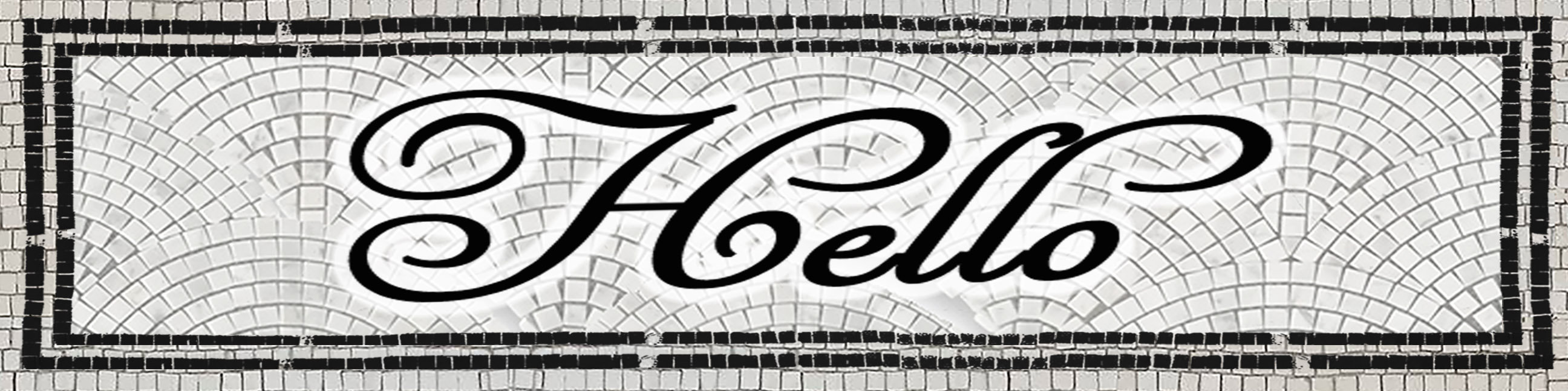 Cafe Mosaic Tile logo lettering Business Logo Mosaic floor with gold ...