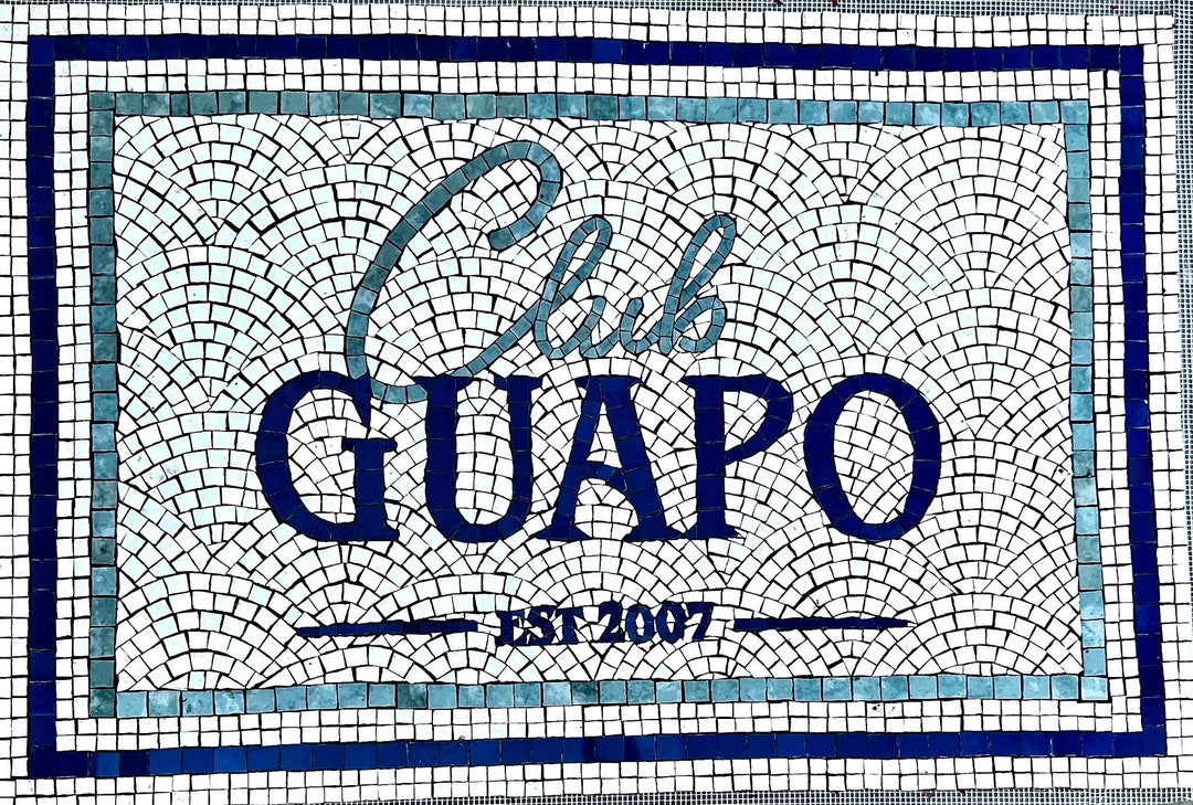Tile Restaurant Logo Mosaic With Established Year Lettering, Mosaic ...