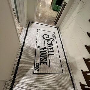 House Custom Mosaic Name and Date Floor Number Mosaic, Mosaic Floor ...