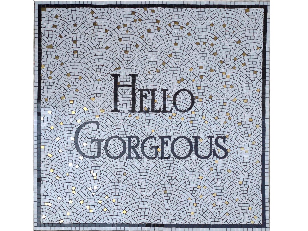 Custom Mosaic With Gold Tile "hello Gorgeous" Handmade Tile Mosaic ...