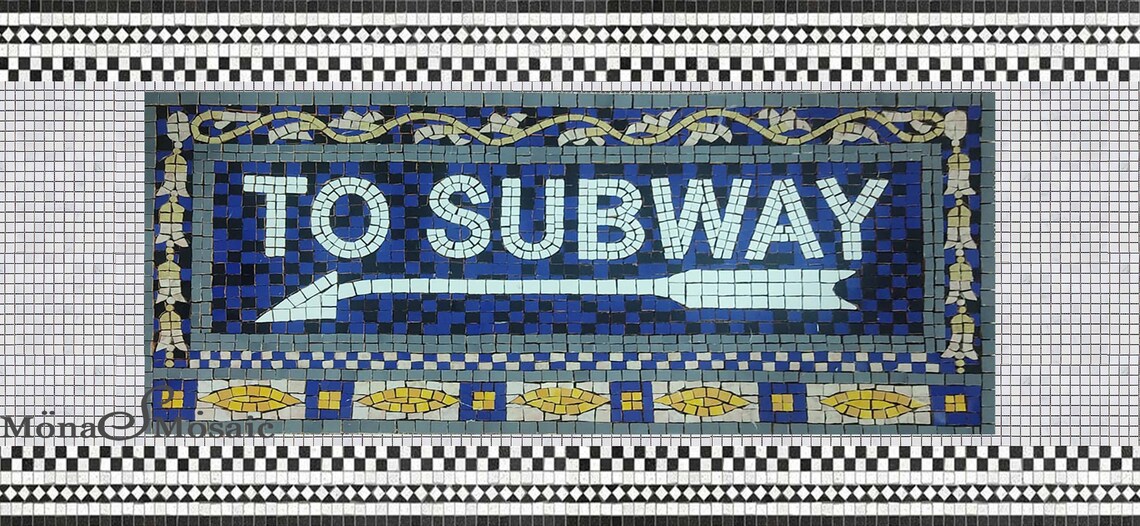 Custom Mosaic NYC Subway Mosaic Style Entrance Floor Mosaic Tile ...