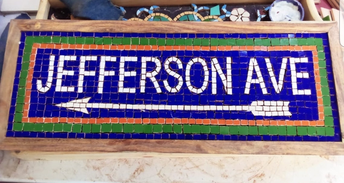 Mosaic Street Sign or Subway Sign to Be Grouted in Subway Tile | Etsy