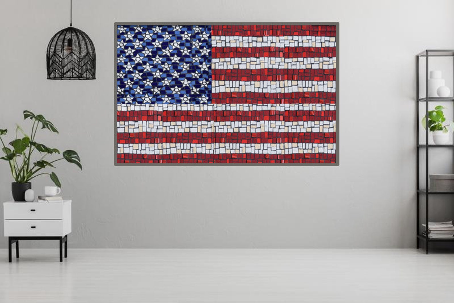 Mosaic USA Flag 50 Stars and 13 Stripes in Mosaic Made to - Etsy