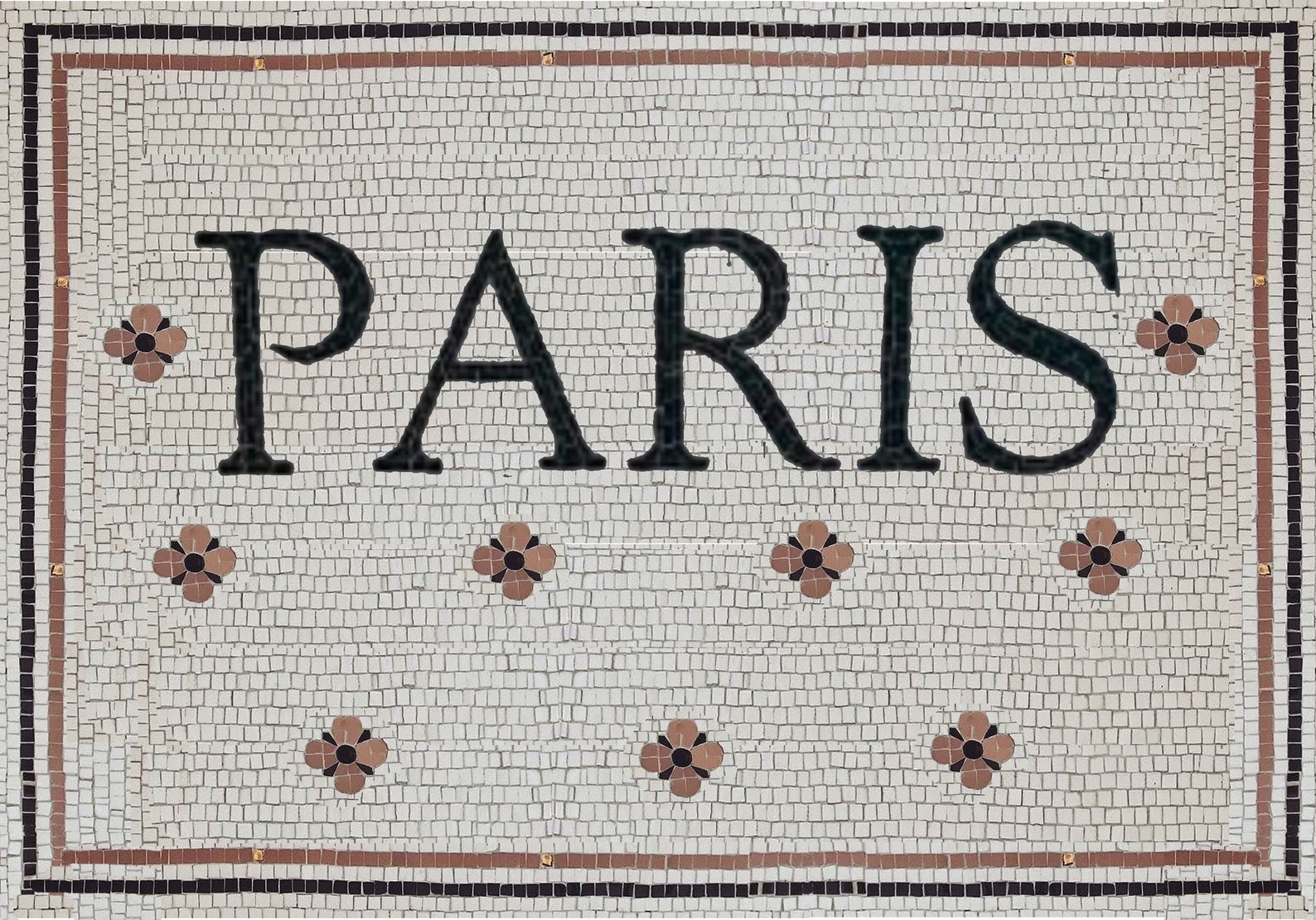 PARIS Mosaic With Florets Entrance or Wall Install Bistro Paris Café ...