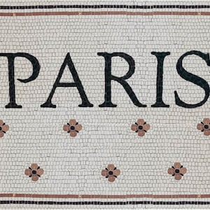 PARIS Mosaic With Florets Entrance or Wall Install Bistro Paris Café ...