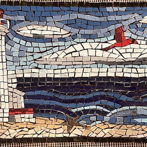 Cape Cod Lighthouse Mosaic, Mosaic Kitchen Backsplash, Custom Mosaic ...