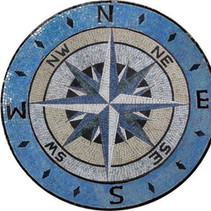 Compass Mosaic Art in Handcrafted Tile for Install in Floor or Wall - Etsy