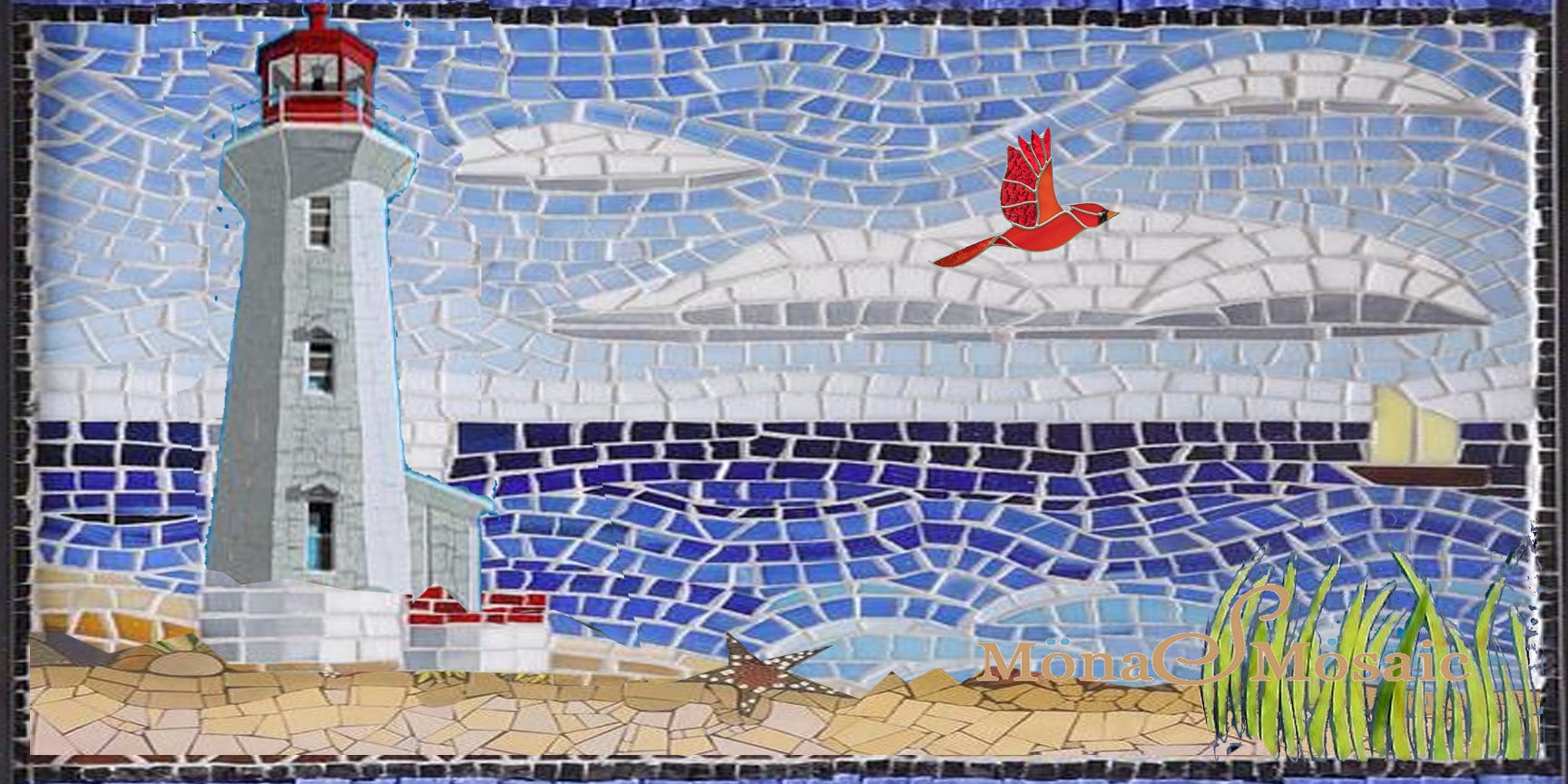 Cape Cod Lighthouse Mosaic, Mosaic Kitchen Backsplash, Custom Mosaic ...