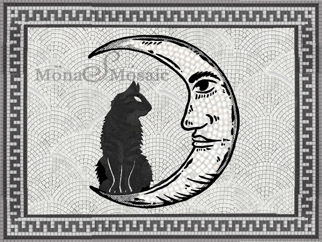 Moon Mosaic Tile Business Logo Tile Floor , Custom Tile Logo Design ...