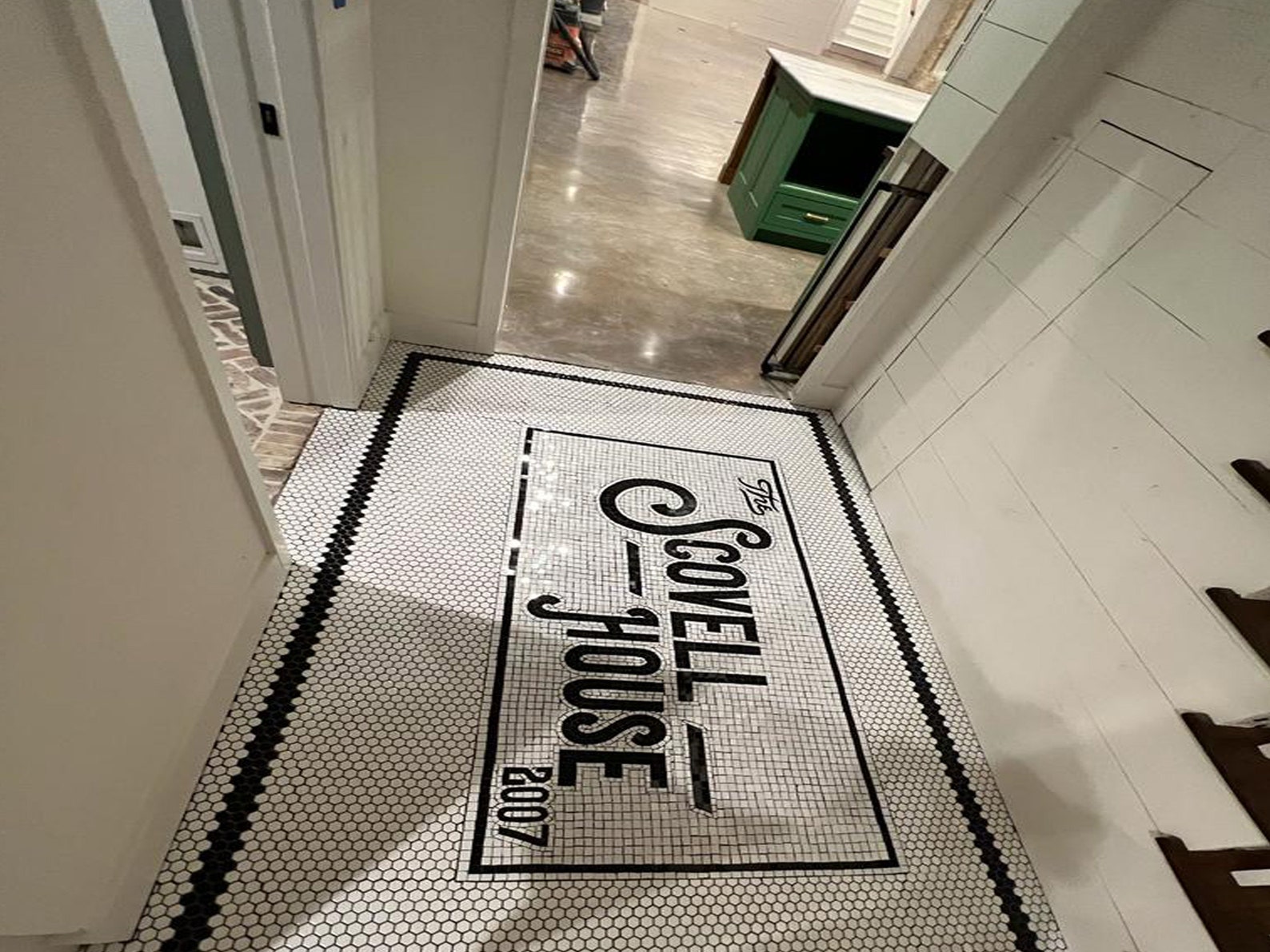 House Custom Mosaic Name and Date Floor Number Mosaic, Mosaic Floor ...