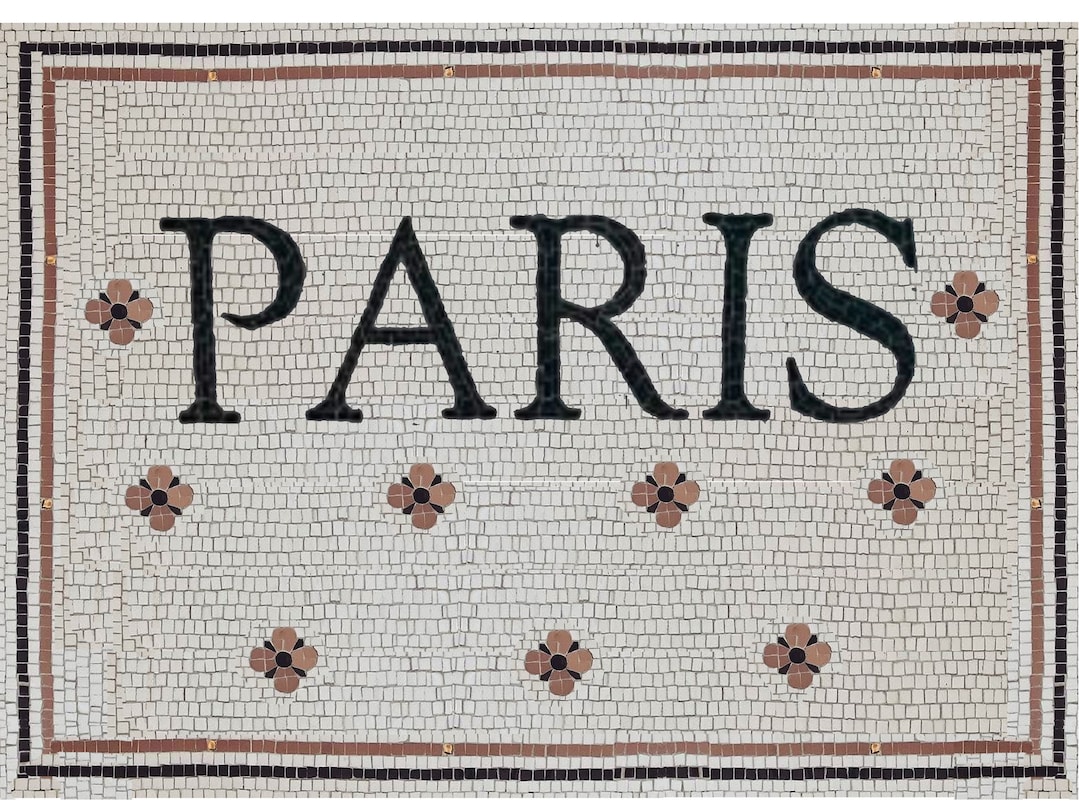 PARIS Mosaic With Florets Entrance or Wall Install Bistro Paris Café ...