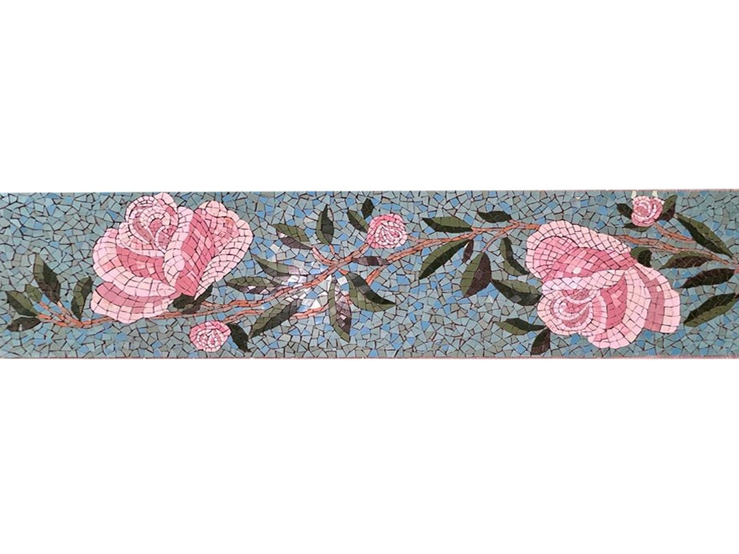 Roses Mosaic Tile Mural in Custom Size for Wall Install, Custom Mosaic ...