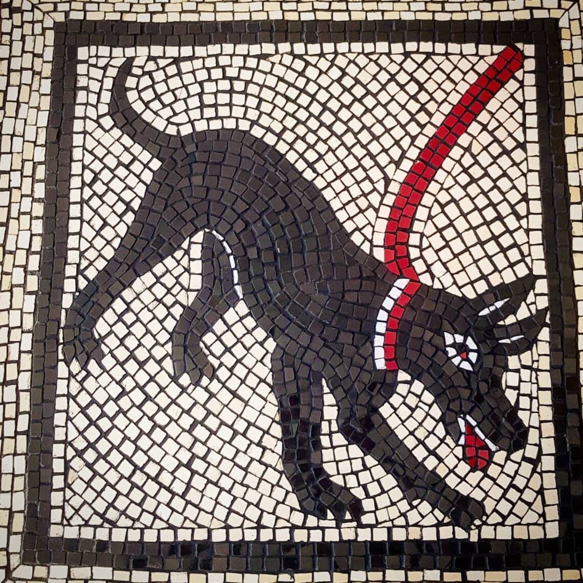 New Mosaic Art Pompeii Dog Wall Art Mosaic Hand Cut Ceramic Tile Wall ...