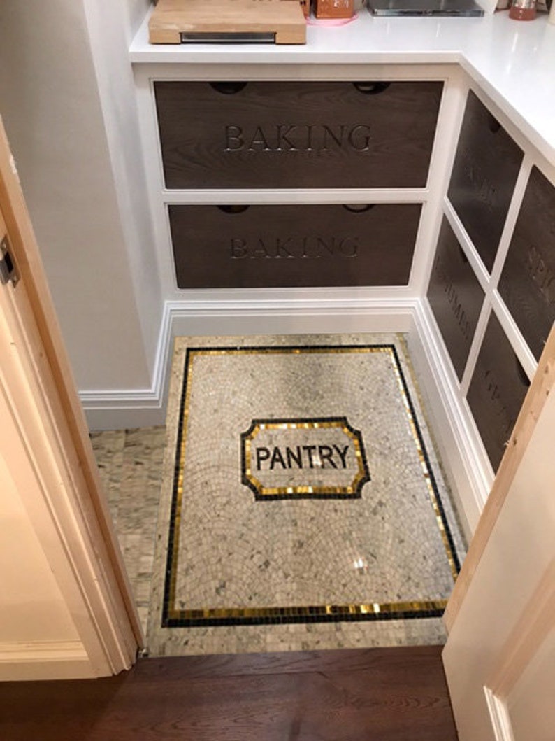 Floor Install in Gold Tile Mosaic Hand Cut Tile Mosaic for - Etsy