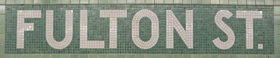 Fulton St Sign in Hand Cut Mosaic Tile for Mosaic Install on | Etsy