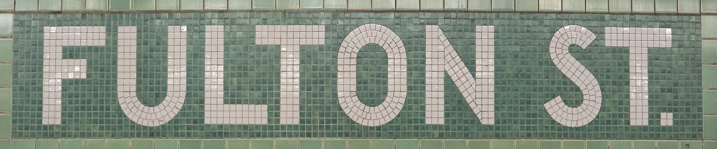 Fulton St Sign in Hand Cut Mosaic Tile for Mosaic Install on Mesh as ...