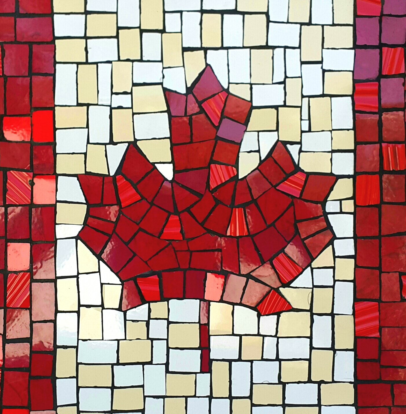 Textured Tiled Mosaic Wall Art Mural of Canada Maple Leaf Flag | Etsy