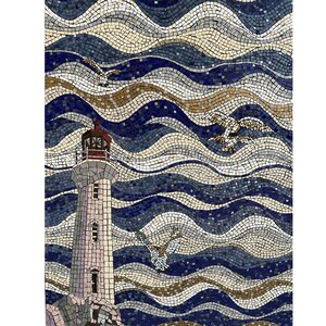 Lighthouse Mosaic, Mosaic Art Sky, Custom Mosaic Mural, Sea Mosaic ...