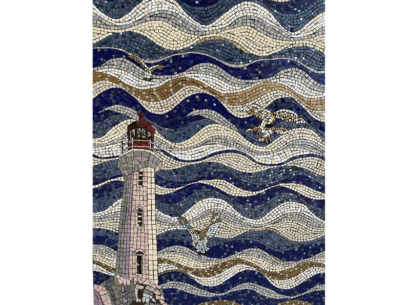 Lighthouse Mosaic Mosaic Art Sky Custom Mosaic Mural Sea - Etsy