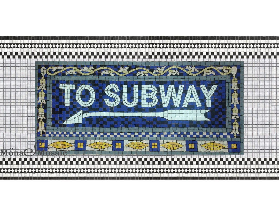 Custom Mosaic NYC Subway Mosaic Style Entrance Floor Mosaic Tile ...