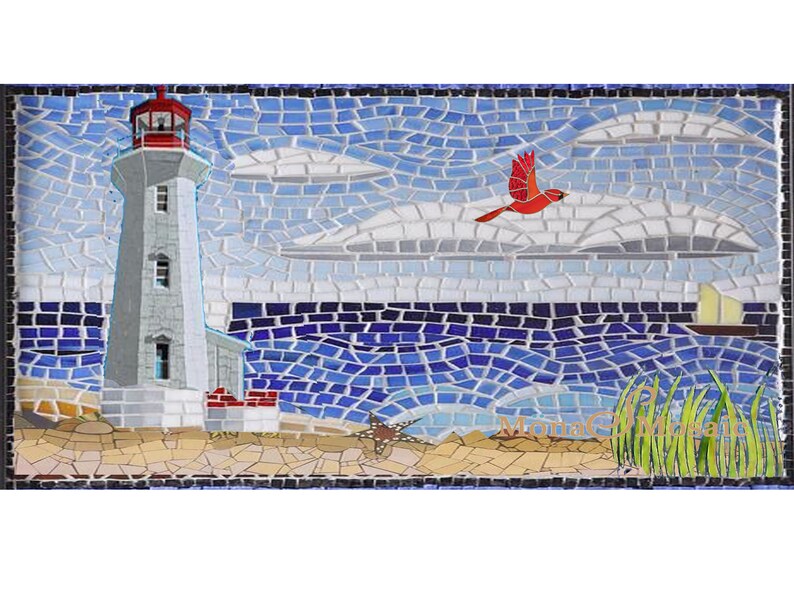 Cape Cod Lighthouse Mosaic, Mosaic Kitchen Backsplash, Custom Mosaic ...