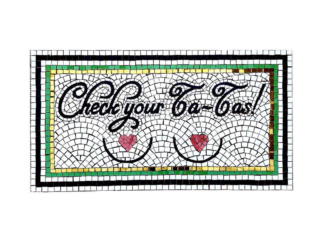 Mosaic Sign | Breast Cancer Awareness Art | Hand-cut Tile Wall Mosaic ...