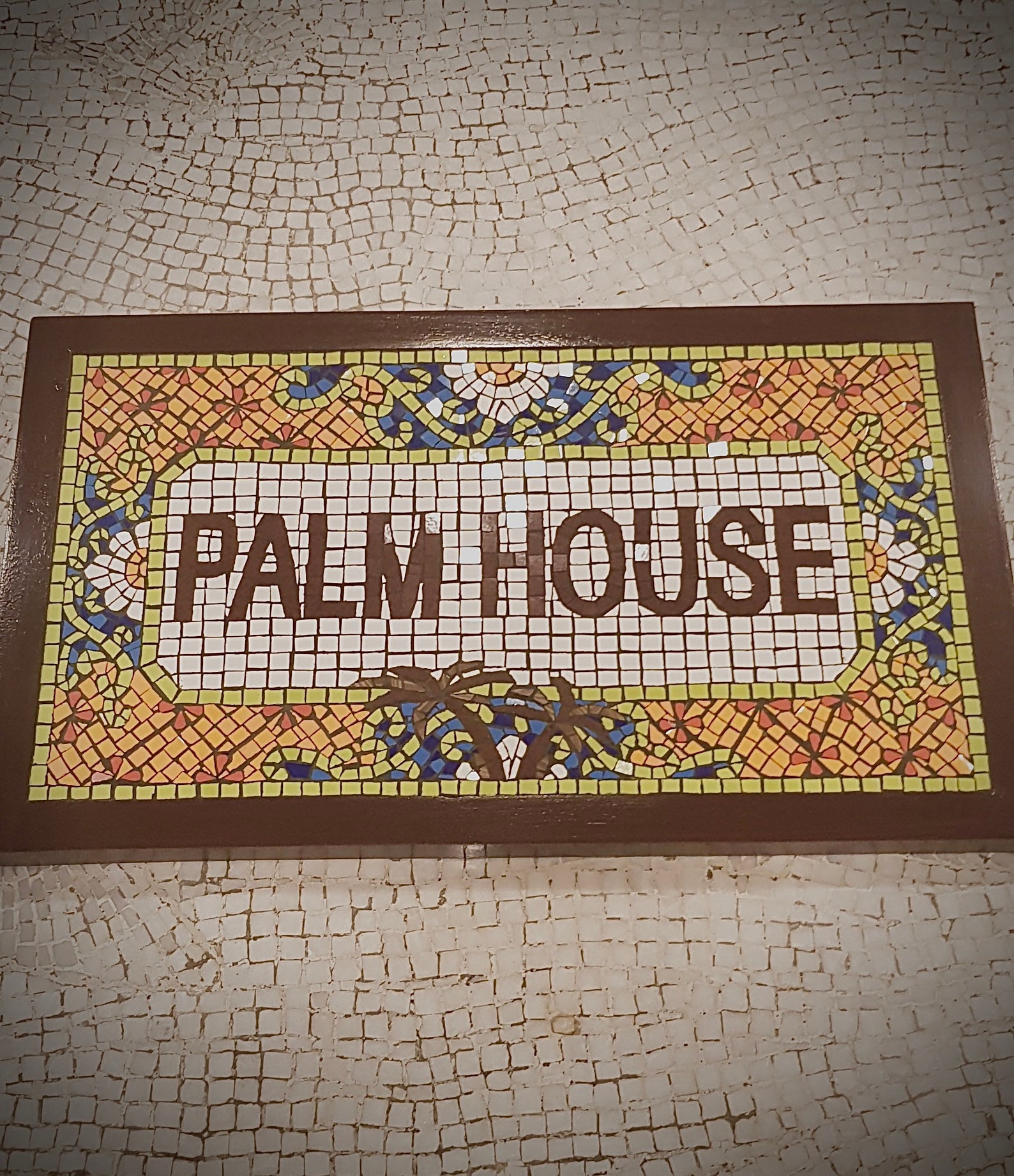 Mosaic Home Home Address Sign Azulejos Style Mosaic Art Theme. Palm ...