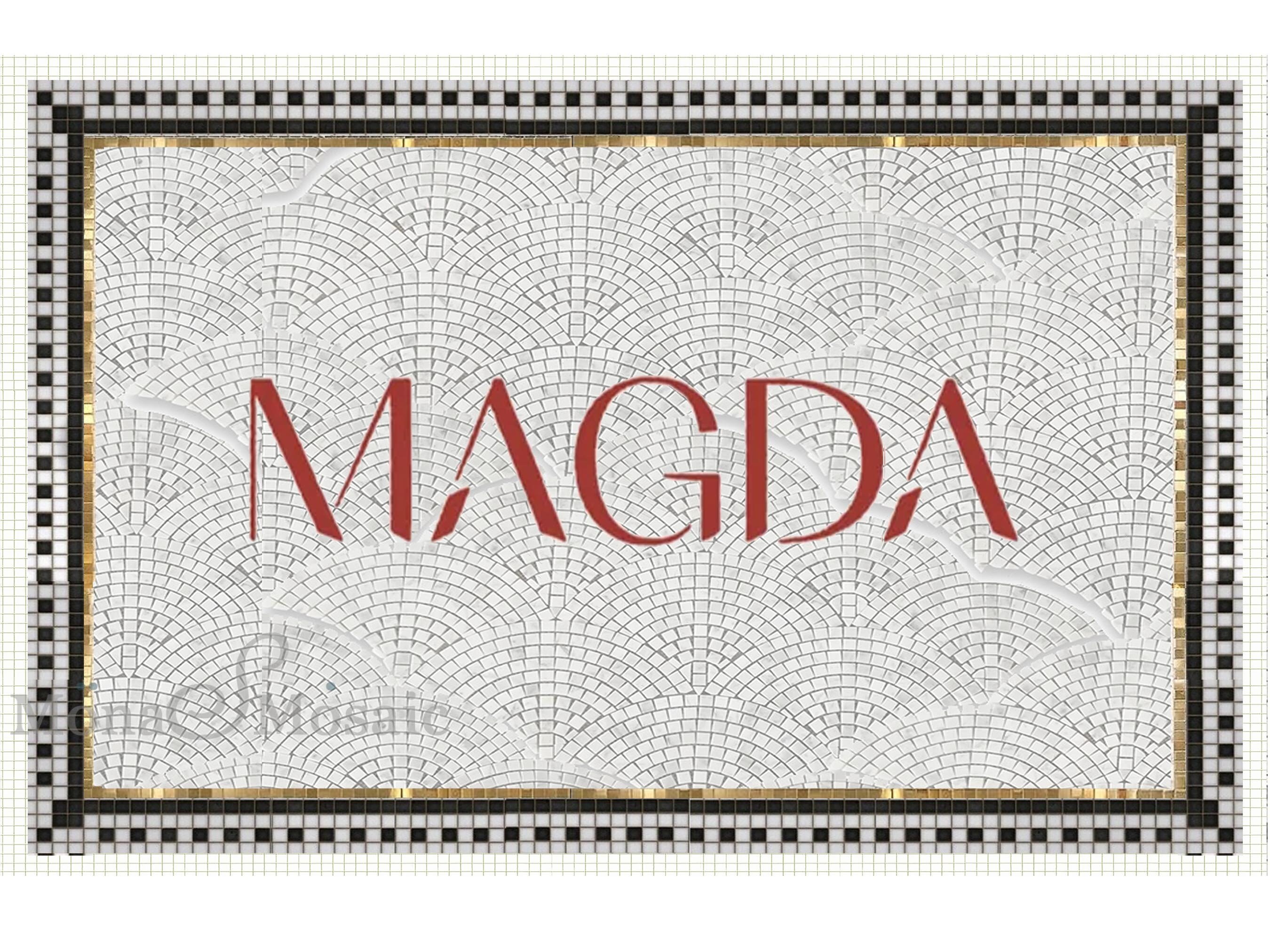 Custom Mosaic With Gold Tile Border Handmade Tile Mosaic - Etsy