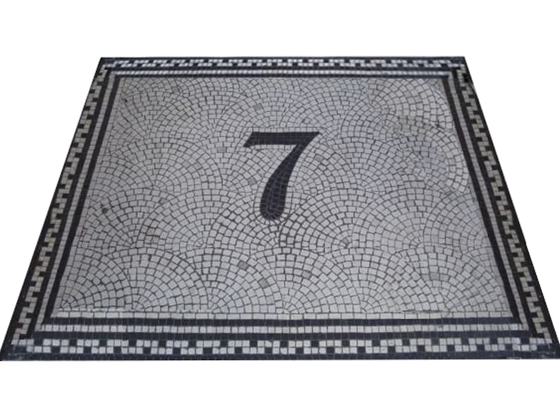 Mosaic Floor Entrance Custom Mosaic Install With Personalized Number ...