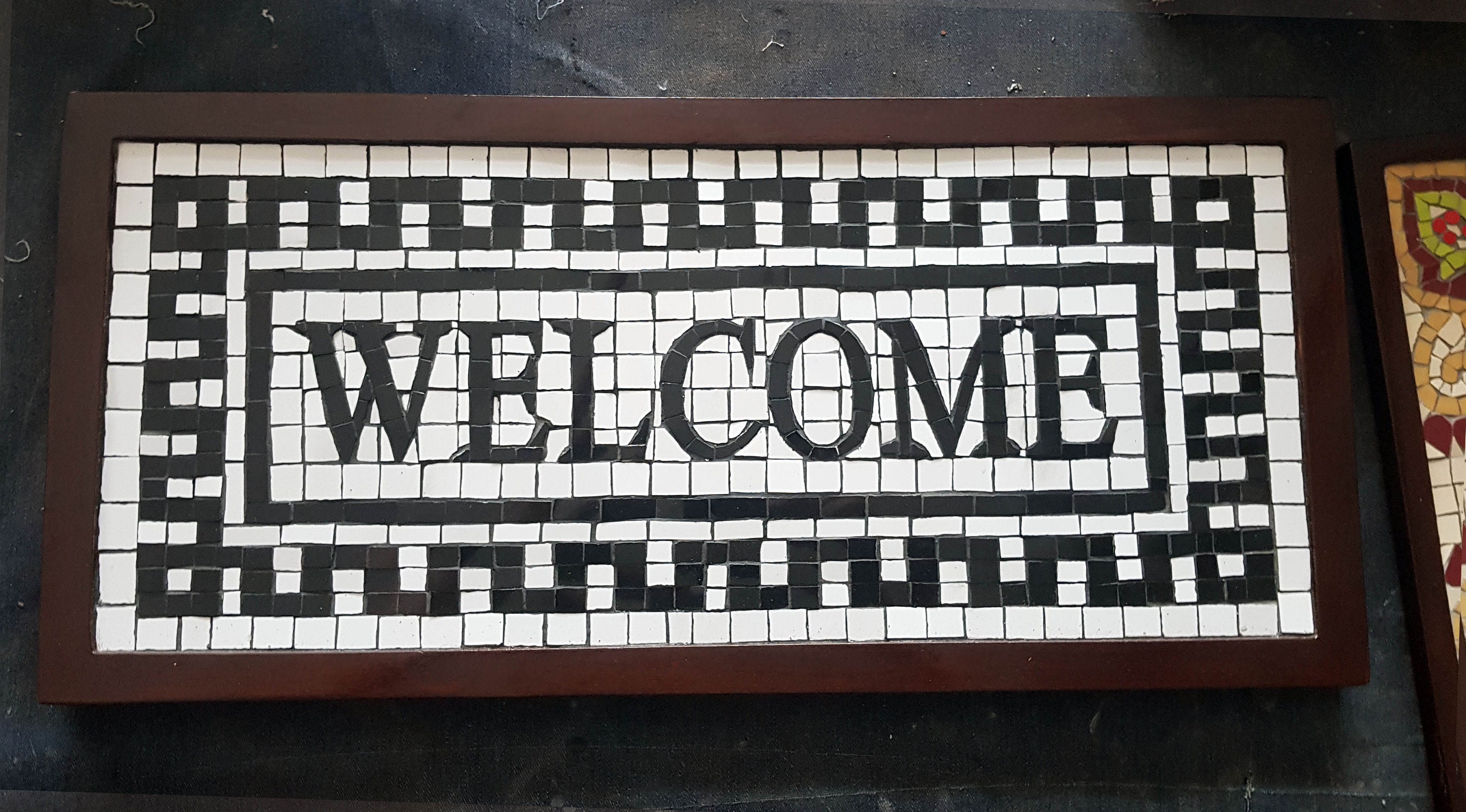 Mosaic Tile Home Sign, Personalized Name Sign, Mosaic Address Plaque ...