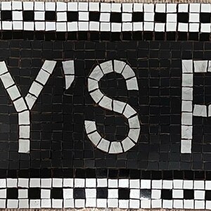 Modern Mosaic Border Home Sign, Custom Mosaic Name Sign, Gray Mosaic ...