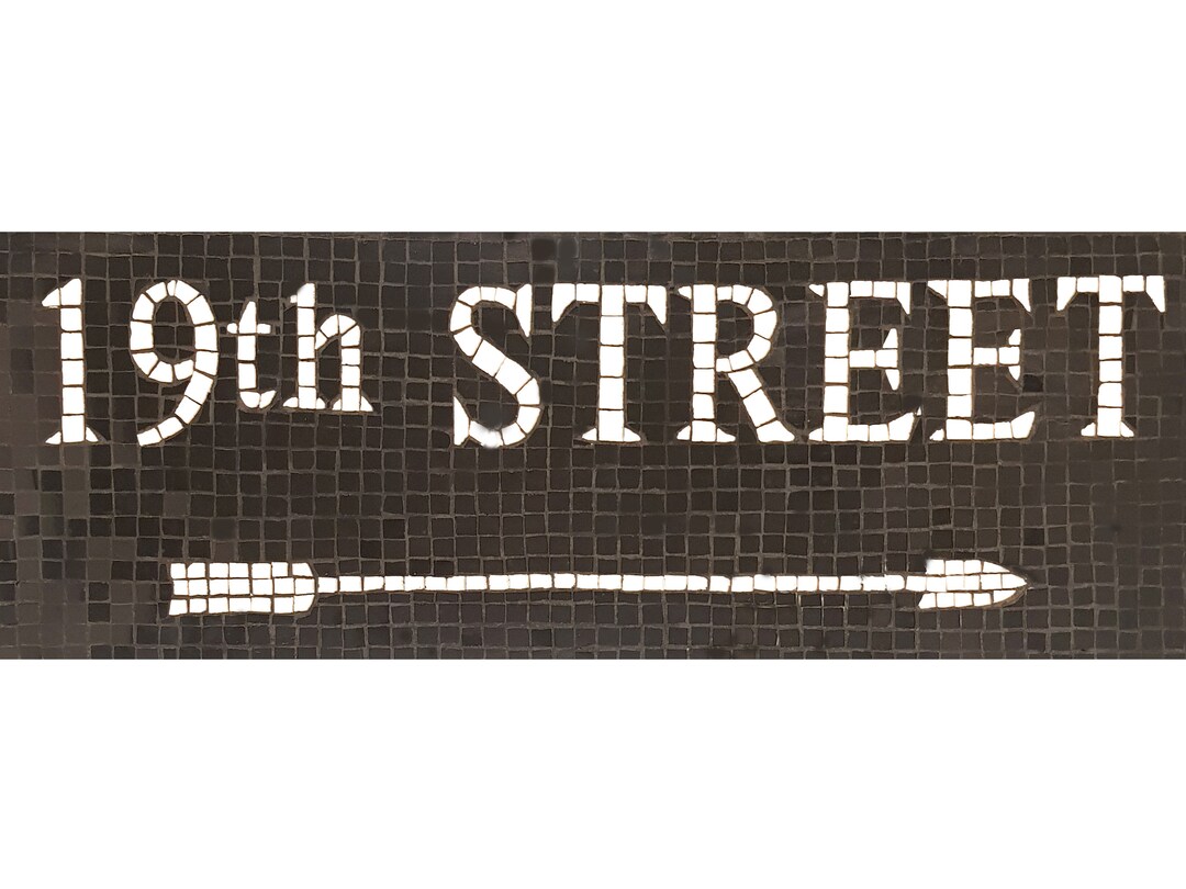 Mosaic Street Sign or Subway Sign to Be Grouted in Subway Tile Wall or ...