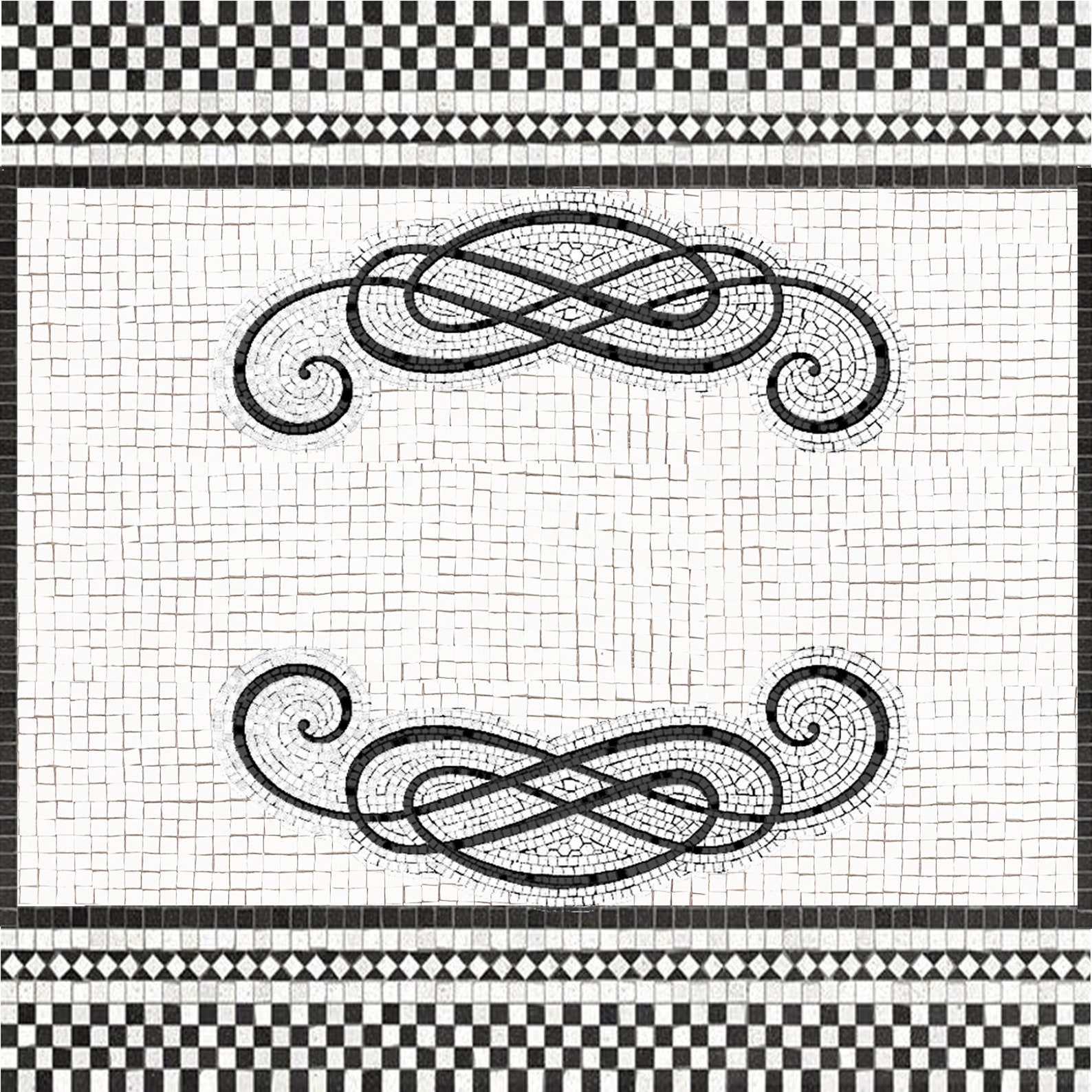 Mosaic Chequered Border Design Made to Order for Installation - Etsy