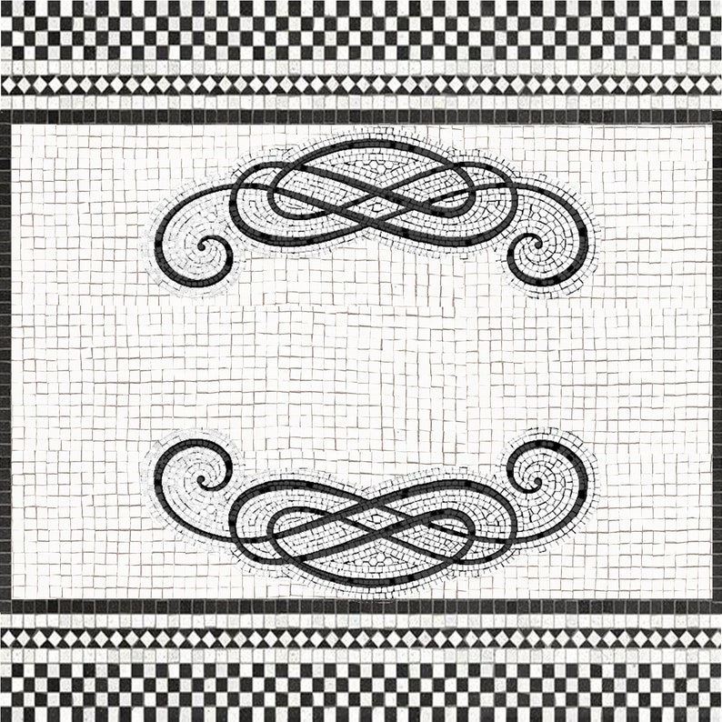 Mosaic Chequered Border Design Made to Order for Installation - Etsy