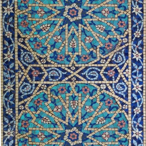Oriental Turquoise Mosaic, Large Bathroom Floor Mosaic Install, Mosaic ...