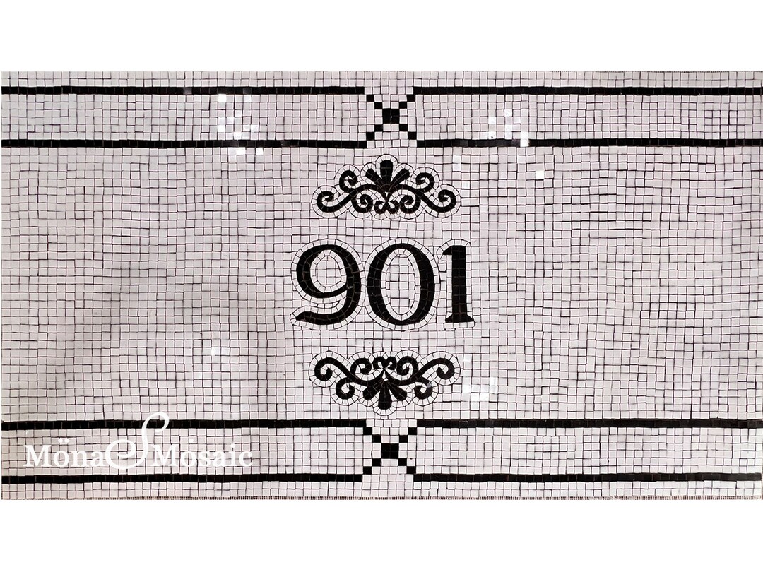 Mosaic Tile Entrance Number Floor Custom Mosaic Address, Border Mosaic ...