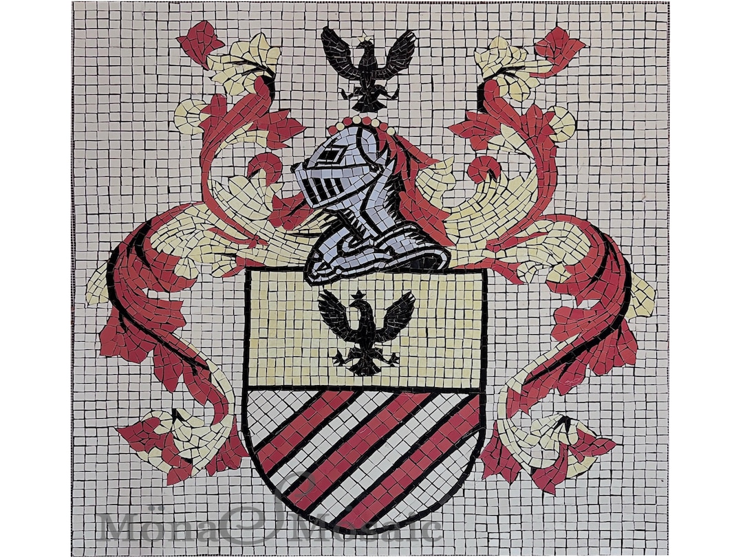 Family Crest Custom Tile Mosaic, Coat of Arms Made to Order Mosaic ...