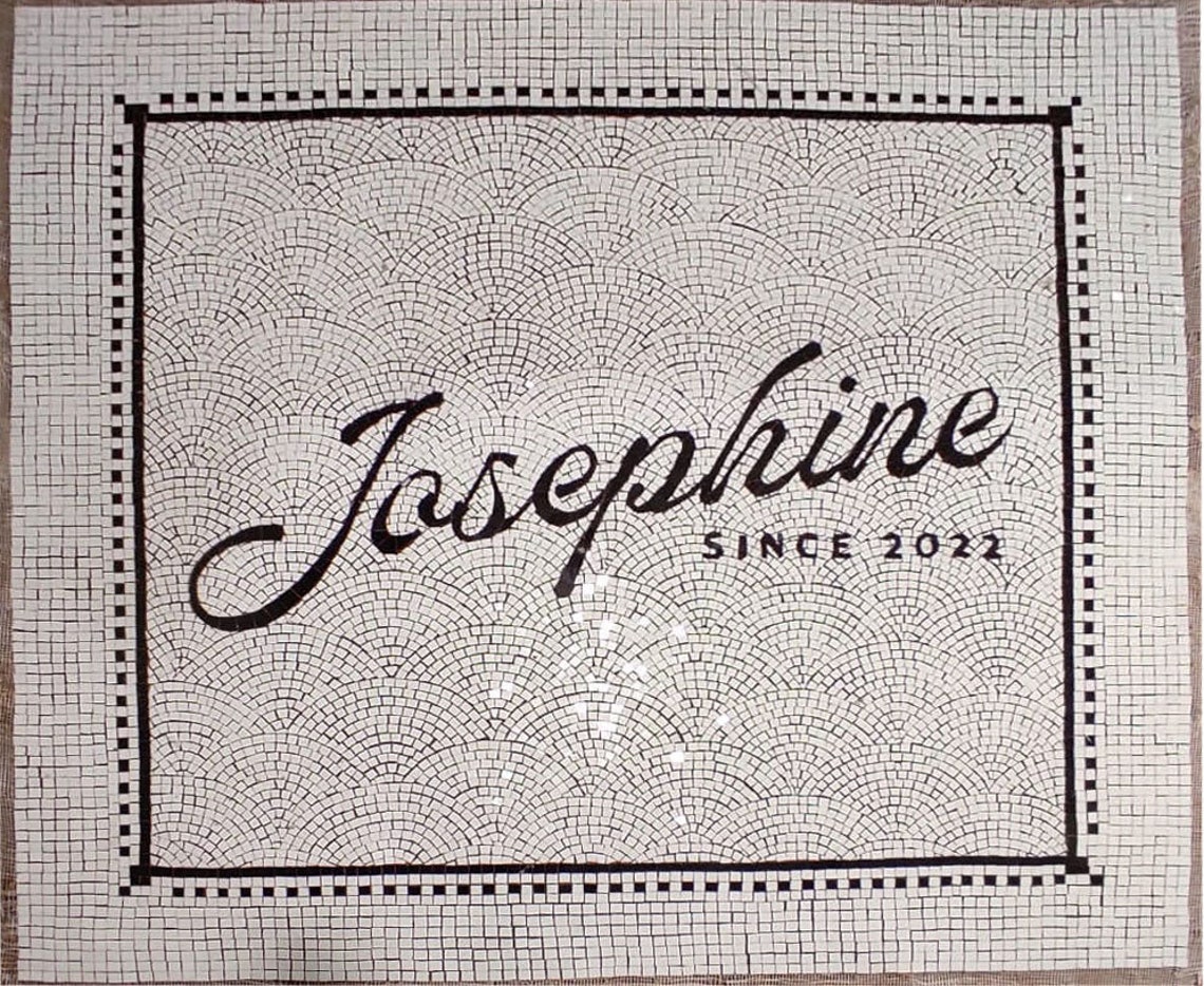 Restaurant Floor Entrance Mosaic, Handmade Tile Mosaic Logo, Mosaic ...