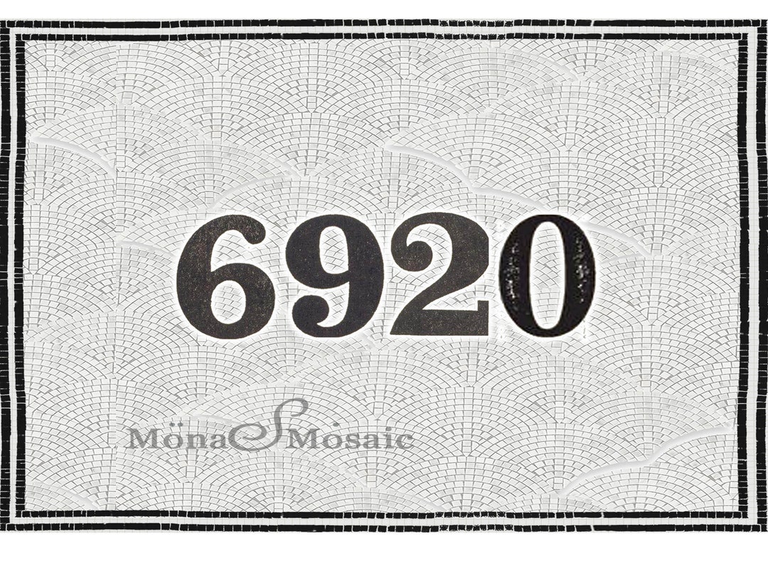 Mosaic Entrance Number Floor With Custom Mosaic Address, Border Mosaic ...