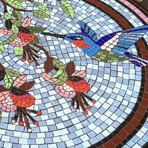 Humming Bird Mosaic Medallion for Install Made With Hand Cut Tile on ...