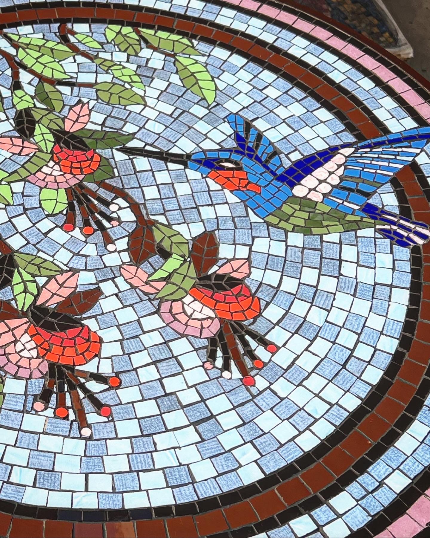Humming Bird Mosaic Medallion for Install Made With Hand Cut Tile on ...