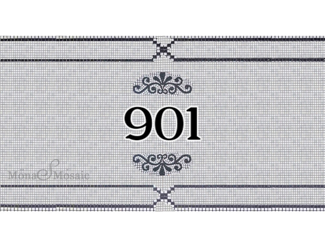 Mosaic Tile Entrance Number Floor Custom Mosaic Address, Border Mosaic ...